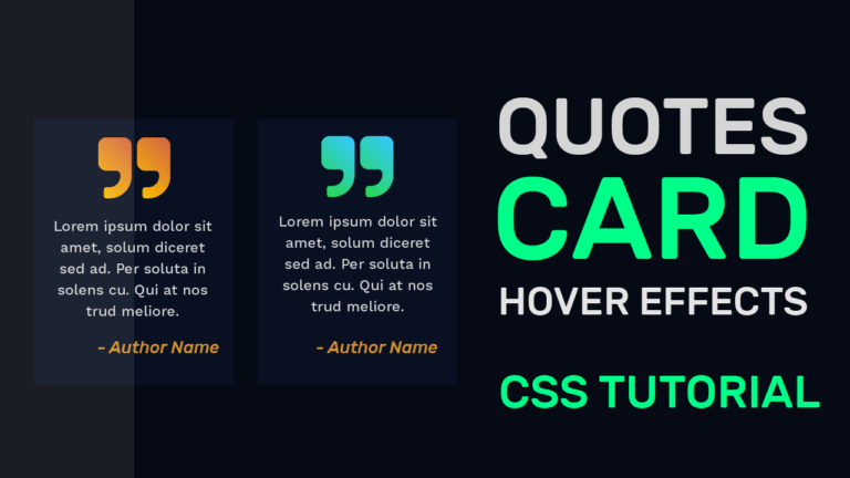 Quotes Card Hover Effect With Css Coding Artist