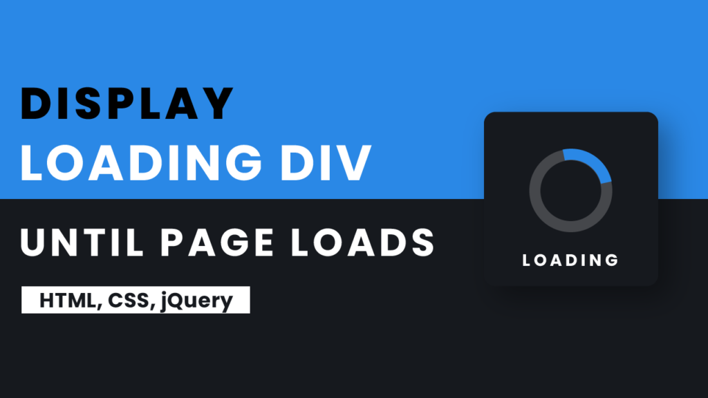 Display Loading Icon Until The Page Loads Completely | Coding Artist