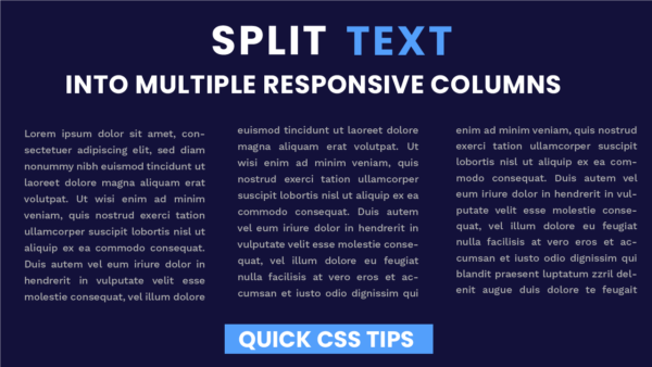 Split Text Into Multiple Responsive Columns | Coding Artist Split Text Into Multiple Responsive Columns | Coding Artist