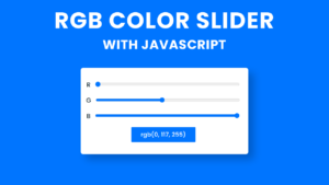 RGB Color Slider With Javascript | Coding Artist