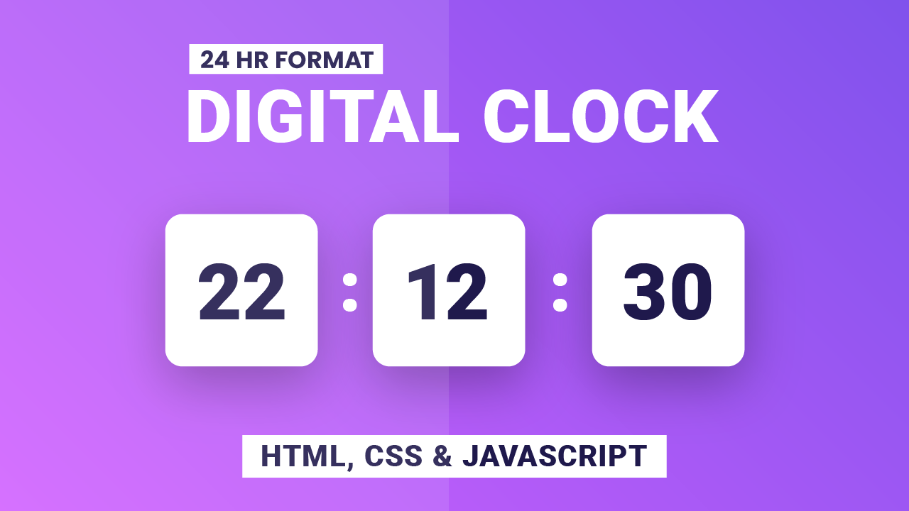 Digital Clock HTML CSS Javascript Coding Artist