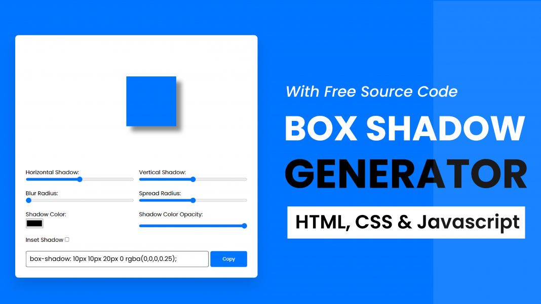 Box Shadow Generator Javascript | Coding Artist