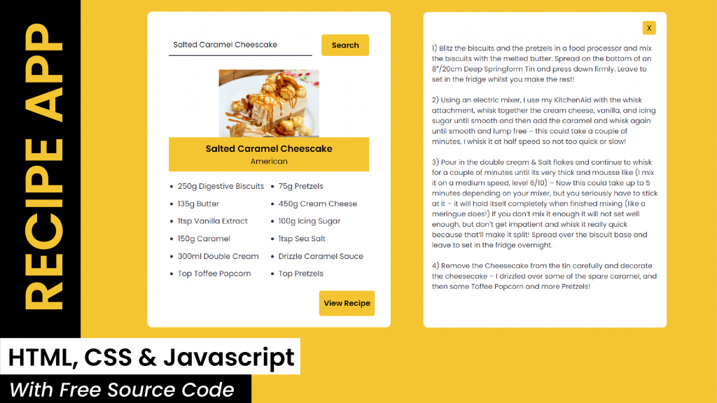 Recipe App With Javascript | Coding Artist