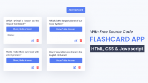 Flashcard App With Javascript | Coding Artist