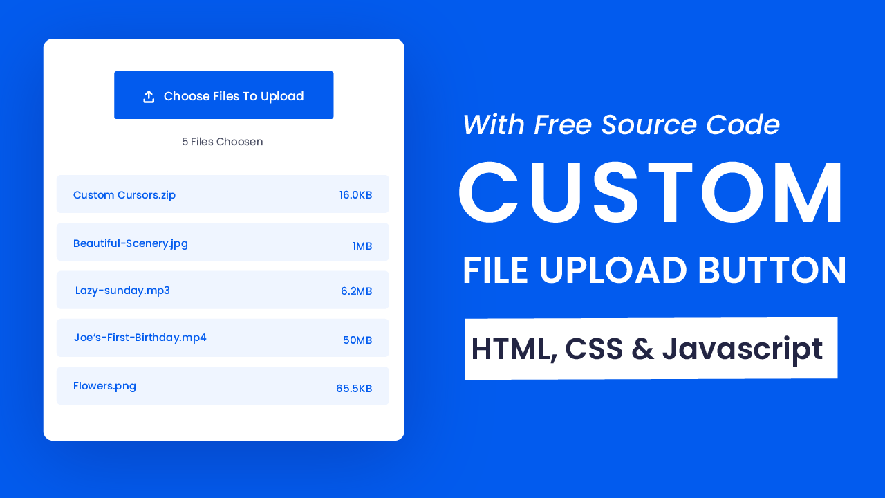Custom File Upload Button Coding Artist