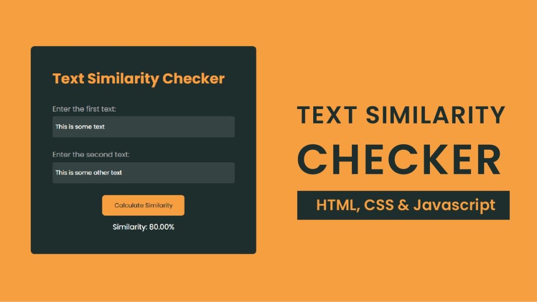 Text Similarity Checker Witth Javascript | Coding Artist