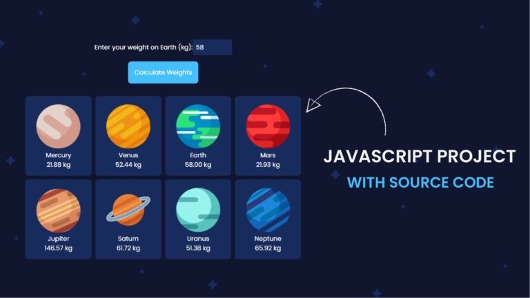 Weight On Each Planet | Javascript Project | Coding Artist