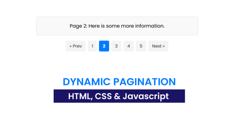 Dynamic Pagination With HTML, CSS & Javascript | Coding Artist