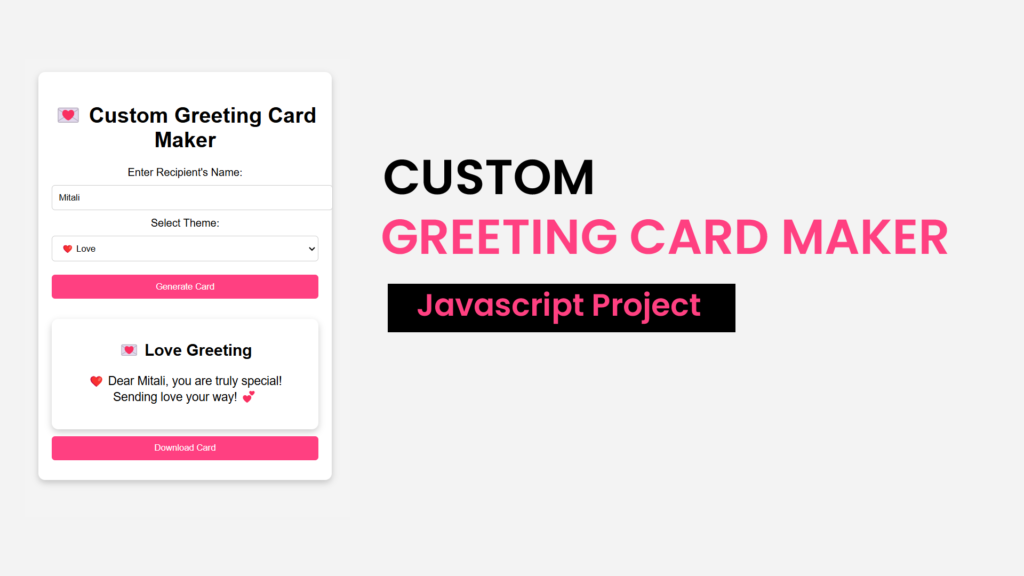 💌 Create A Custom Greeting Card Maker With Html Css And Javascript Coding Artist